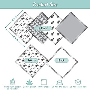 Baby Swaddle Blanket Unisex Swaddle Wrap Soft Silky Bamboo Muslin Swaddle Blankets Neutral Receiving Blanket for Boys and Girls, Set of 4 Large 47 x 47 inches