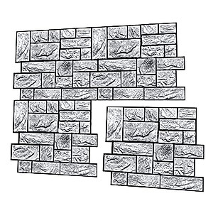 Retro-Art 3D Wall Panels, Pack of 10, Natural Stone Blocks in Grey, PVC, 17.5" x 23.75", Cover 28.86 sq.ft. 573SG