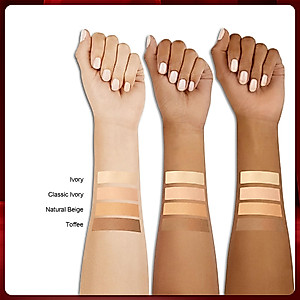 FV Waterproof Foundation with Medium Coverage, Oil-free & Long Lasting, Lightweight, Matte Foundation for Oily/Normal Skin, Sweat-resistant Liquid Makeup Foundation for Face, 30g, Ivory