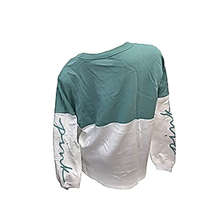 Victoria's Secret Pink Oversize Varsity Crew Neck Sweatshirt Fleece Multi Color Size Large New