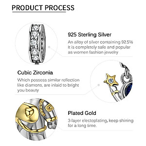 CHTLOR Astronaut Dangle Charm Star picker Charm 925 Sterling Silver Pendant women's necklace bracelet DIY accessories Fit for European Charm Bracelet