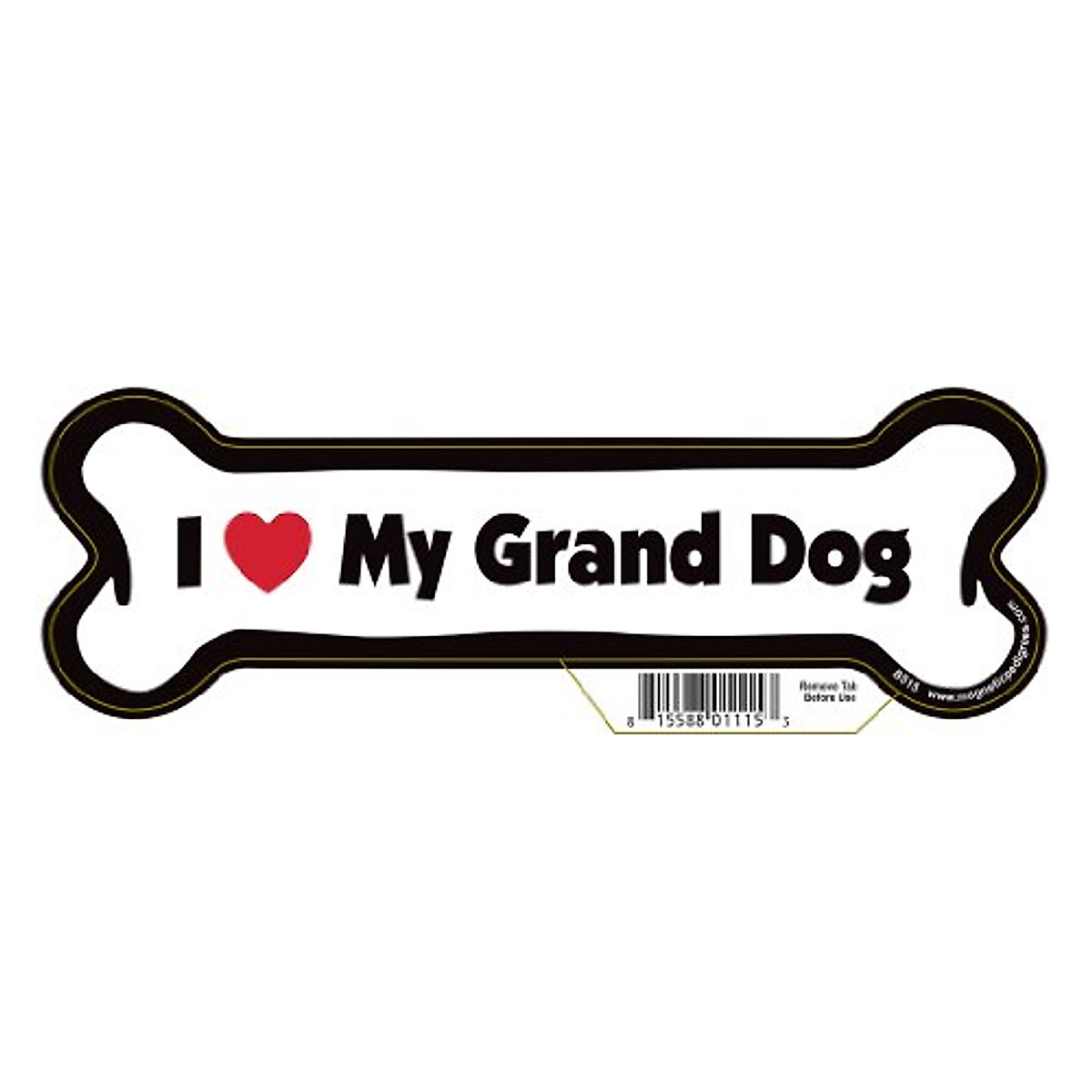 7" Dog Bone Magnet - Works Great on Cars, Refrigerators, Mailboxes and More (I Love My Grandog)