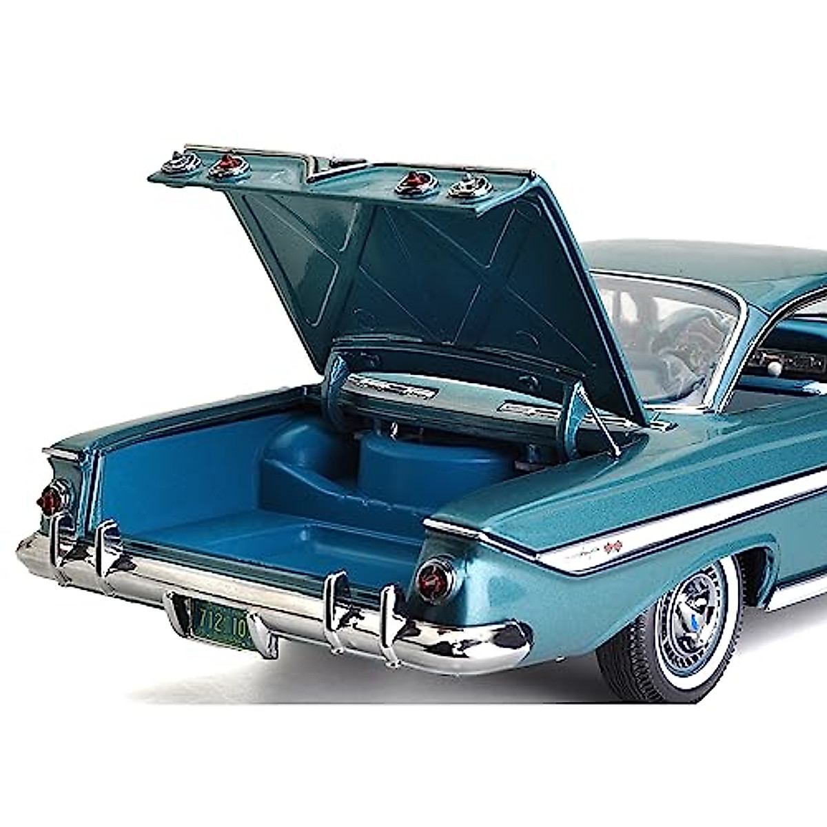 1961 Chevy Impala Sport Coupe Twilight Turquoise Metallic with Turquoise Interior American Collectibles Series 1/18 Diecast Model Car by Sun Star SS-2109