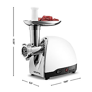 Gourmia Electric Meat Grinder 500 1000 Watt Max 3 Stainless steel grind plates fine to coarse commercial meat grinder machine white silver meat processor electric food mill grinder for kitchen GMG525