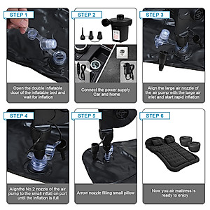 ISWEES Car Air Mattress,Camping Air Mattresses,Car Bed,SUV Air Mattress with Electric Pump,Two Piers and 2 Pillows,Car Inflatable Mattress- Flocking & PVC,Car Sleeping Bed for Home,Outdoor and Travel