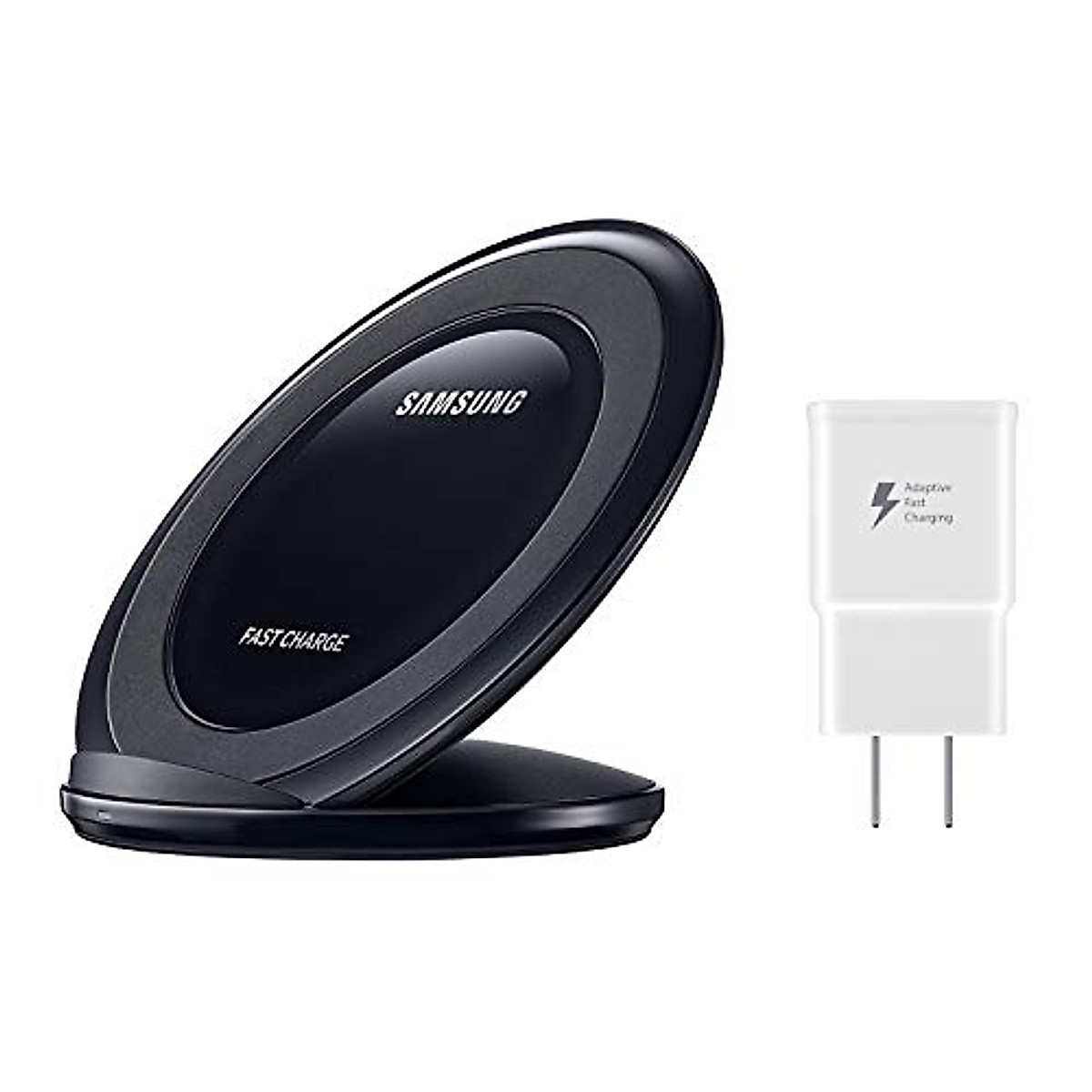 Samsung Qi Certified Fast Charge Wireless Charging Pad + Stand - Supports wireless charging on Qi compatible smartphones - Black
