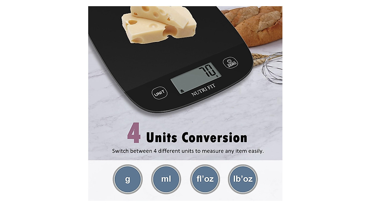 NUTRI FIT Digital Food Scale - Accurate Kitchen Weighing