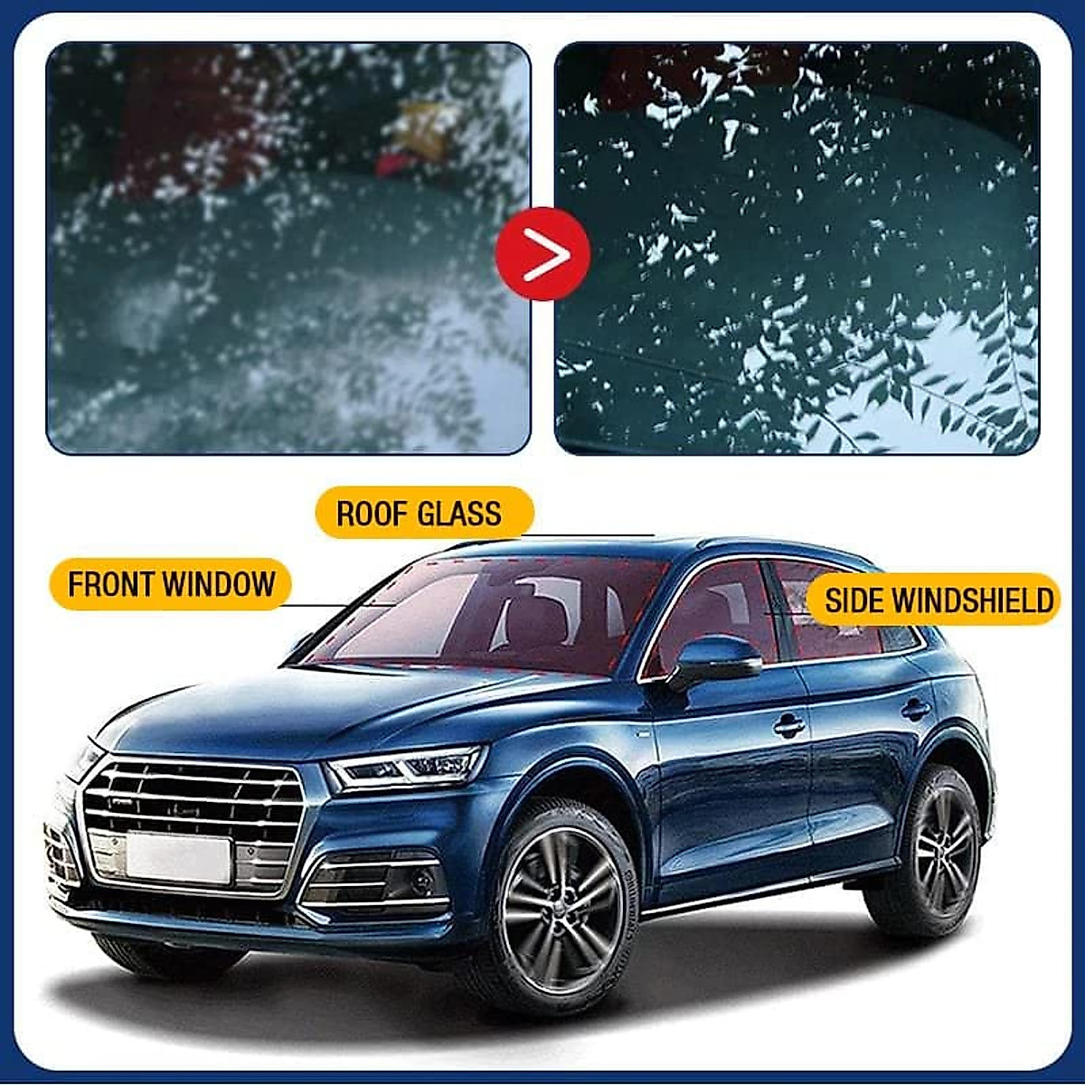 Glass Oil Film Removing Paste, Auto Car Glass Polishing Car Windshield Oil Film Cleaner for Bathroom Window Front Windshield Agent (1 Set)