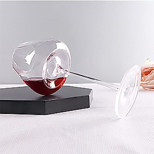 HALAWAKA Lead-Free Crystal Concave Bottom Red Wine Glasses Goblet（2PC - Black Bow Tie Crystal Wine Glass Champagne Glasses Bordeaux Cocktail Glass Cup