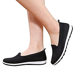 USYFAKGH Womens Slip On Shoes Walking Shoes Sock Sneakers - Mesh Slip On Air Cushion Lady Girls Modern Jazz Dance Easy Shoes Platform