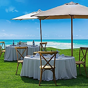 Fohfurniture Set of 4 Imitation Textured Wood Resin Crossback Stacking Event Cafe Patio Restaurant Chairs for Outdoor/Indoor Use, with Metal Rod-Reinforced Legs