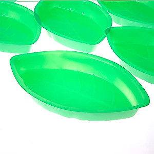 PowerTRC Reusable Snack Tray | Palm Leaf Design Candy, Snack, Or Dip Tray | Reusable Island Jungle Theme Decoration Platter (12 Packs)