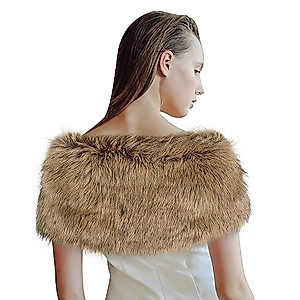 Dikoaina Extra Large Women's Faux Fur Collar for Winter Coat,Raccoon,120cm