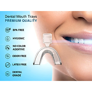 NovaWhite Teeth Whitening Trays - Moldable, Trimmable, Custom Fit, Comfortable, BPA FREE, Latex Free, Dental Grade Guard - (4) Mouth Trays, Hygienic Case – Easy to Mold, Mouth Tray for Tooth Whitening