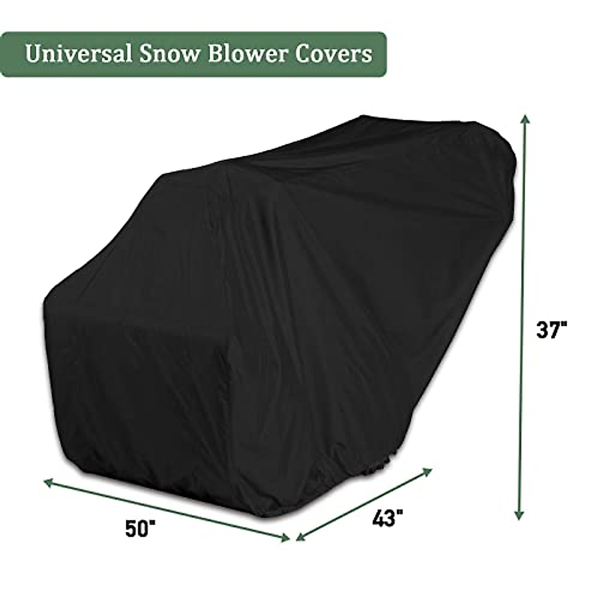 AKEfit Snow Blower Cover, 420D Waterproof UV Protection Heavy Duty Snow Blower Cover, Durable Patio Cover for Electric Snowblowers, Design with Double Seam and Drawstring - 50x35x43In Black