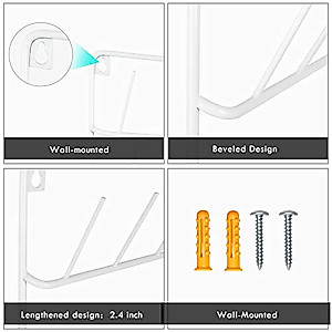 HAITARL 4 Set of Sewing Thread Organizer,Wall-Mounted Metal Thread Rack,32-Spool Thread Holder with Hanging Hooks for Organizing Threads,White