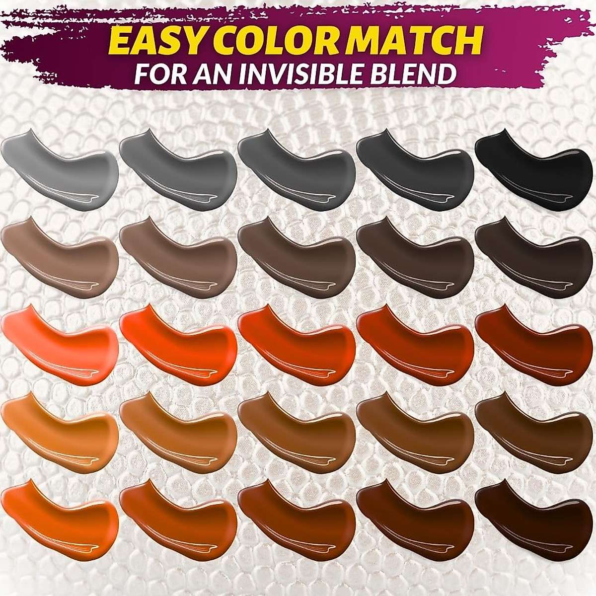 COCONIX Leather & Vinyl Repair Kit - Brown & Shades | Fix Tears, Holes, Scratches, and Peeling on Leather and Vinyl Furniture, Car Seats, and Jackets | Easy Application with Customizable Colors
