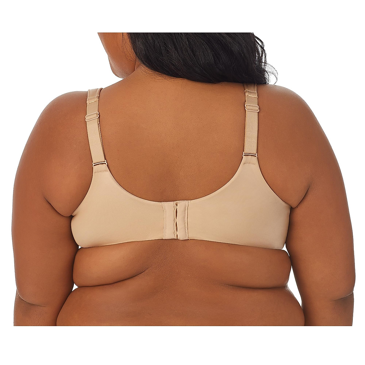 DREAMFIT Underwear for Women Plus Size Full Coverage Microfiber Underwire Everyday Smoothing Tshirt Bra - 44DD Tawny