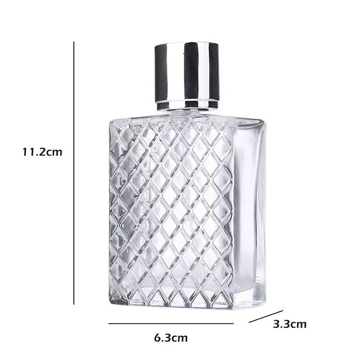 JJKMALL 100ML 3.4oz Glass Spray Bottles for Essential Oils, Perfumes, Empty Clear Mist Spray Bottle with Silver Aluminum Sprayer - (1Pack) 1pc Funnel Filler 1PC 3ml Dropper 1pc Storage Gift Bag