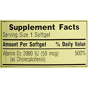 Spring Valley Twin Pack Vitamin d3 2000I.U. Immune Health/Bone Health, 200 so.