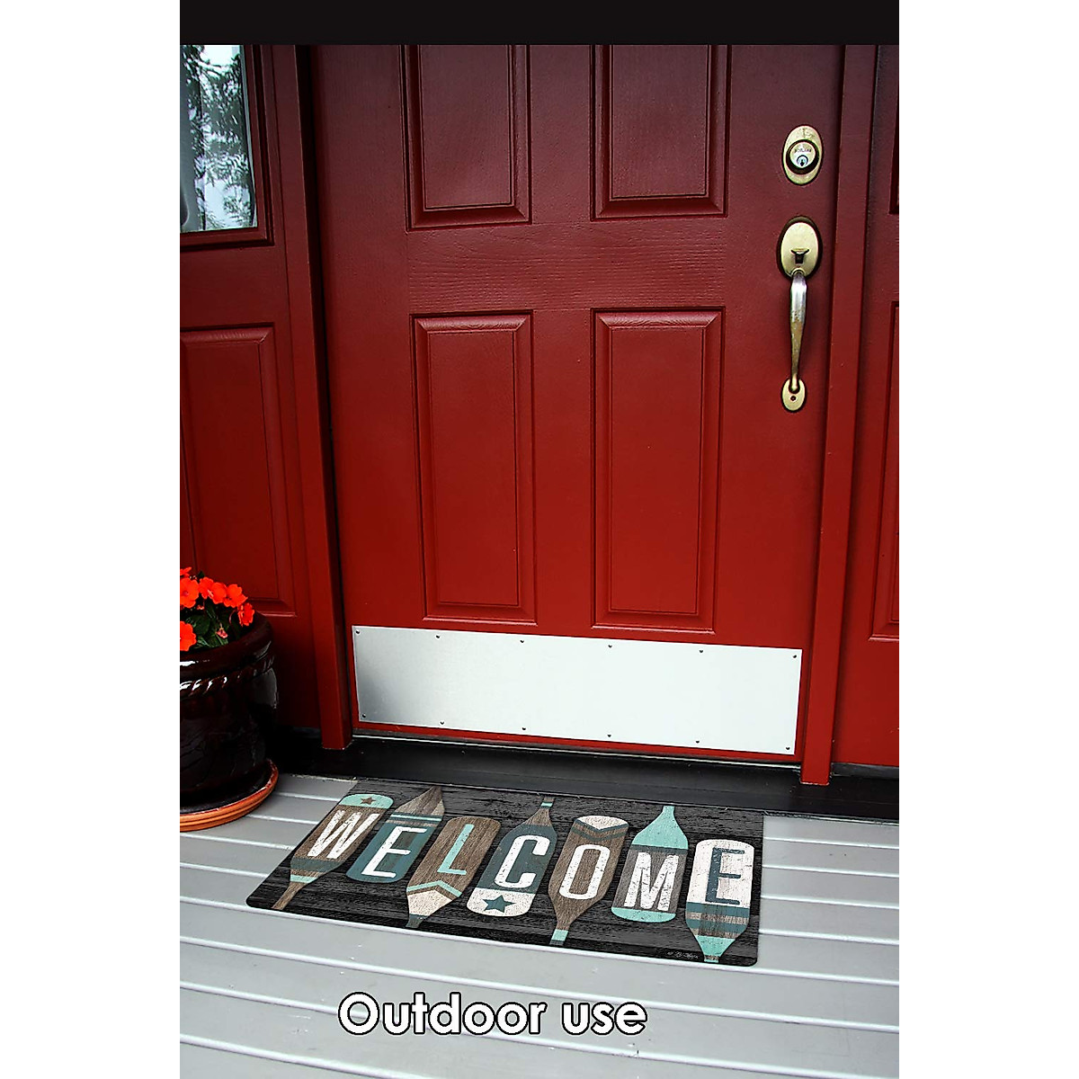 Toland Home Garden 800511 Welcome Paddles Summer Door Mat 18x30 Inch Welcome Outdoor Doormat for Entryway Indoor Entrance