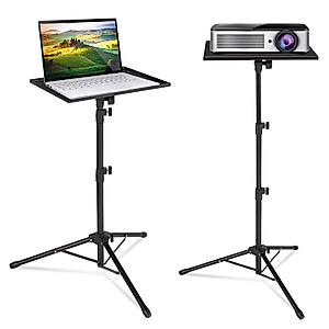 Klvied Projector Tripod Stand, Universal Laptop Tripod Stand, Portable DJ Equipment Stand, Folding Floor Tripod Stand, Outdoor Computer Table Stand For Stage or Studio, Height Adjustable 23 to 63 Inch
