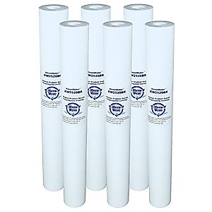 KleenWater Dirt Sediment Water Filter, 20 Micron Replacement Cartridges, 2.5 x 20 Inch Melt Blown, Set of 6 with O-Ring