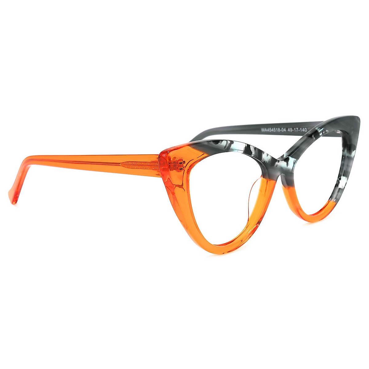 Zeelool Trendy Cat Eye Glasses Frame for Women with Non-prescription Clear Lens Maxine WA454518-04 Orange