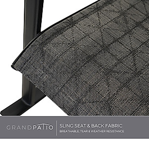 Grand patio Outdoor Rocking Chair Mesh Sling Rocking Chair Seating Outside for Front Porch Garden Patio Backyard (Black&Grey Plaid, 2 Piece)