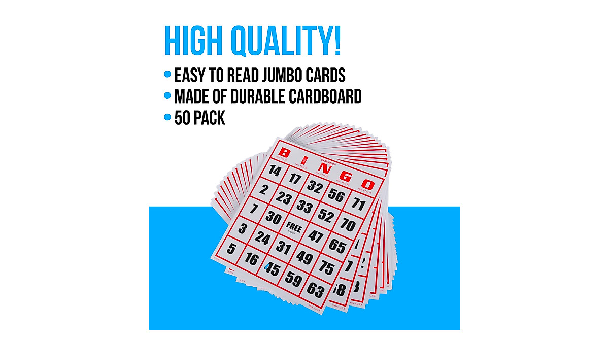 Regal Bingo Jumbo Cards - Reusable Family Bingo Game (50 Cards)