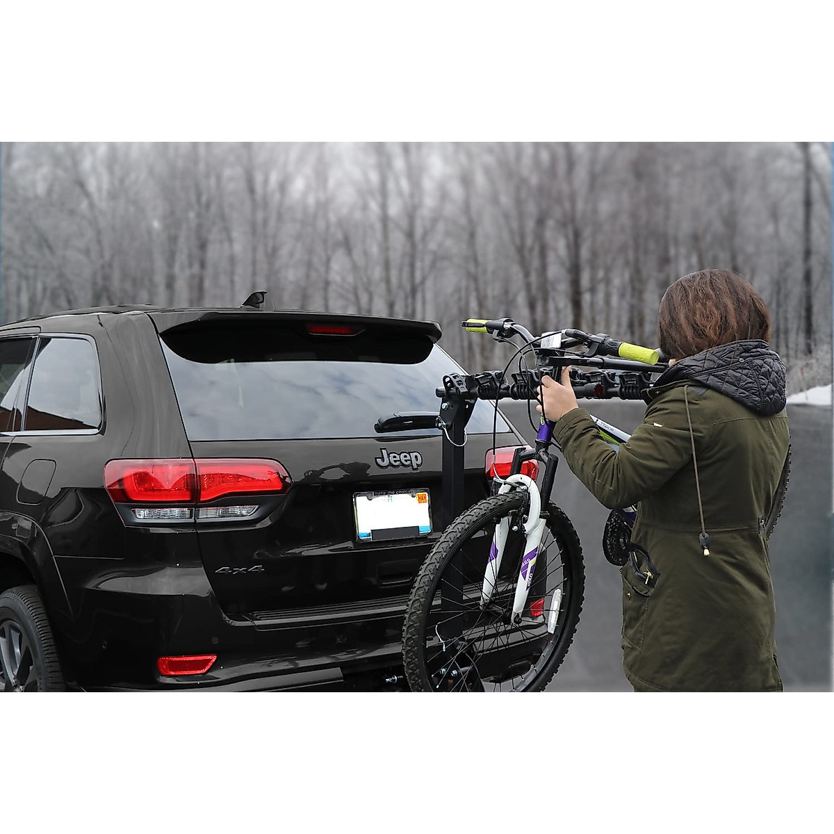 BRIGHTLINES Heavy Duty Swing Away Fold Down 2" Hitch Mount Bike Rack for up to 4 Four Bikes