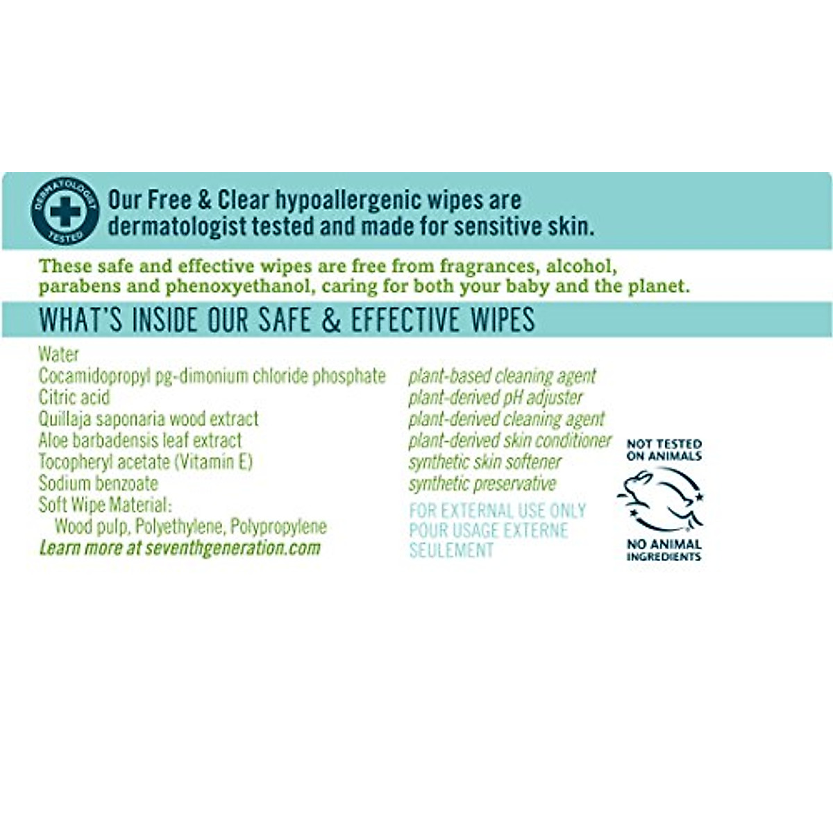 Seventh Generation Thick & Strong Free and Clear Baby Wipes with Flip Top Dispenser, 768 Count