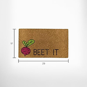 Avera Products | Beet It, Natural Coir Fiber Doormat, Anti-Slip PVC or Latex Mat Back | 29” x 17”