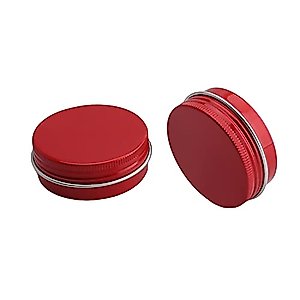 Othmro 6pcs 1oz Metal Round Tins Aluminum Tin Cans Containers with Screw Lid, 50 * 20mm(DxH) Red tin cans for Salve, Spices, Lip Balm, Tea or Candies 30ml