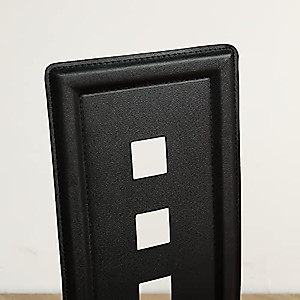 Karl home Modern Hollow Dining Chair Set of 4, Black Dining Chairs with PVC Backrest & Leather Cushion, Dining Chair for Kitchen & Dining Room, 300lbs Weight Capacity