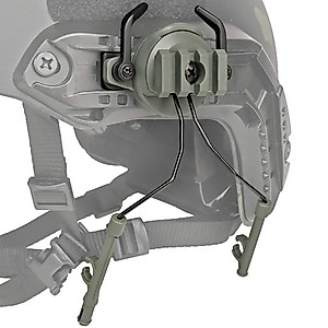 Arc Rail Adaptor Tactial Helmet Rail Suspension Headset Bracket Ear Muff (Green)