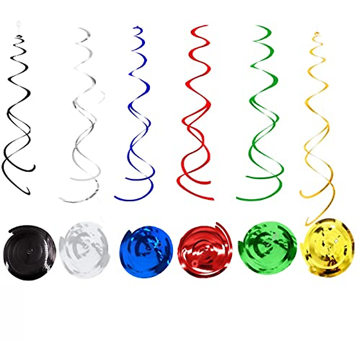 30 Pieces Hanging Swirls Party Decorations Foil Swirl Hanging Decoration，for Ceiling Birthday Graduation Wedding Christmas Halloween Celebration Party Decor 22"