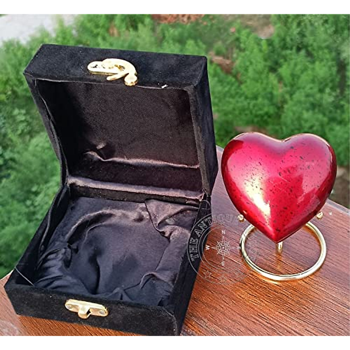 Red Urn Keepsake Mini Heart Cremation Urn with Premium Box & Stand - for Your Loved One Baby Girl & Boy - Small Red Heart Urn for Human Ashes - Perfect Urn for Adults & Infants Valentine Day Gift