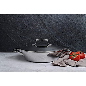 SAVEUR SELECTS Tri-ply Stainless Steel 12-Inch Everyday Pan with Lid, Induction-ready, Dishwasher Safe, Voyage Series