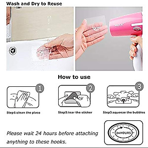 Adhesive Hooks,Transparent Seamless Stainless Steel Ultra Strong Wall Hooks for Kitchen Bathroom Ceiling Door Utility Hooks(12 PCS)