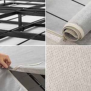 ZINUS No Assembly Metal Box Spring, 5 Inch White Mattress Foundation, Sturdy Metal Structure, Full