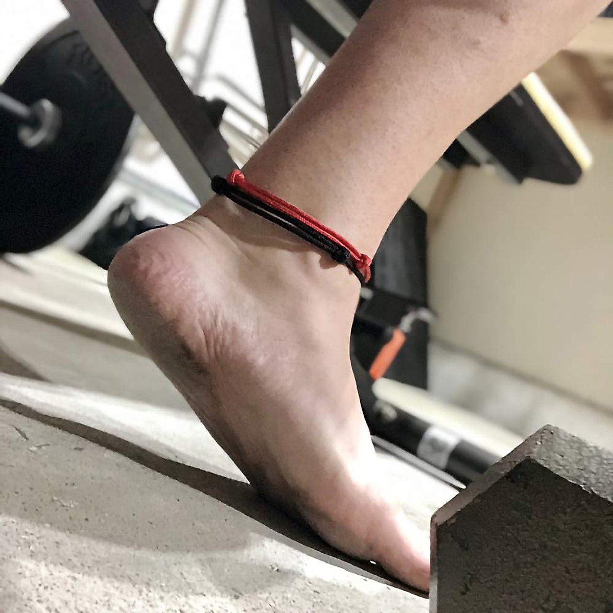 DOLLRINBOY Handmade Bohemian Bracelets|Anklet Adjustable Red Black String Bracelets For Women Men Girls Boys (Simple-Black)