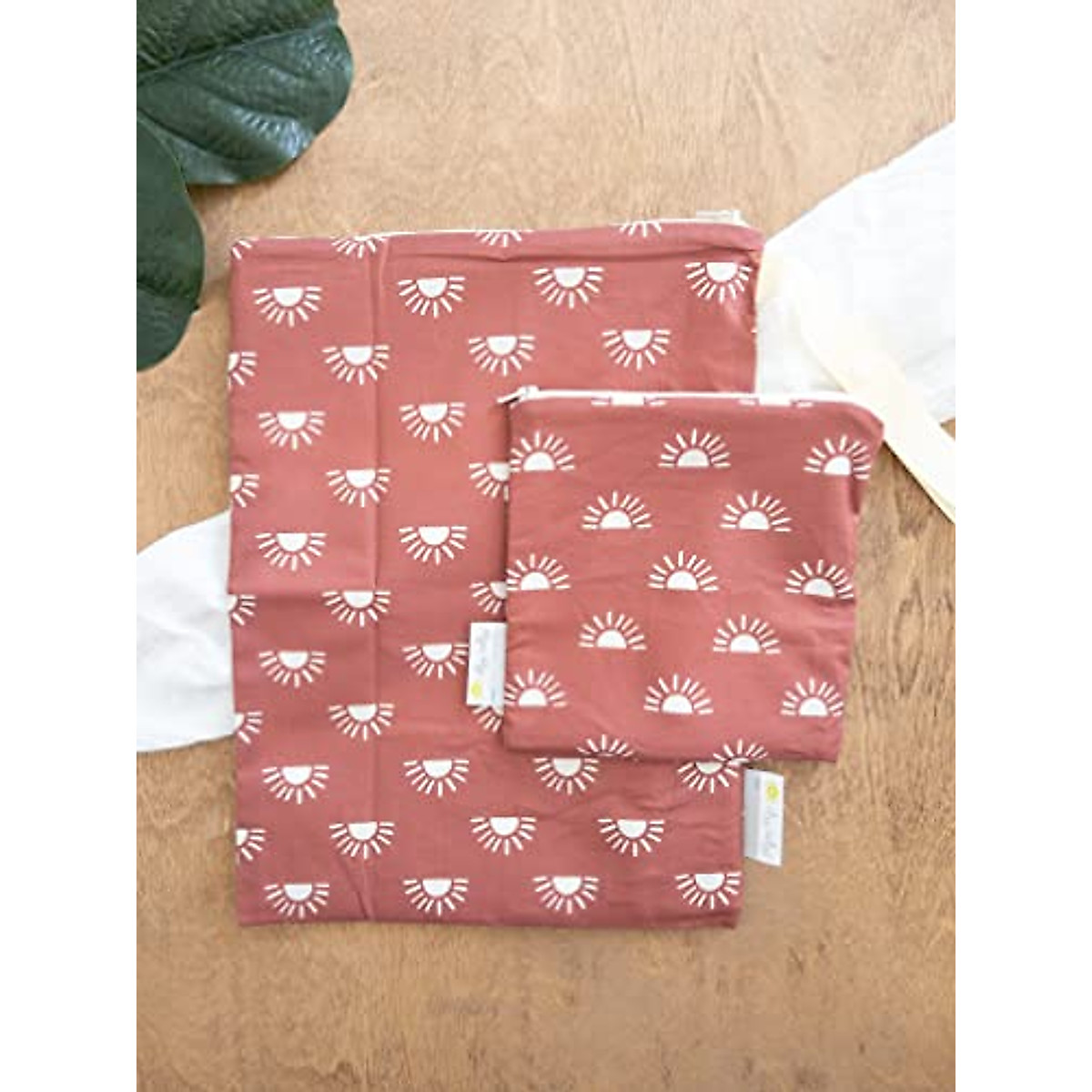 Itzy Ritzy Sealed Wet Bag with Handle – Wet Bag for Travel, Swimsuits, Cloth Diapers, Gym Clothes & Toiletries - Washable & Reusable w/Water Resistant Lining - Measures 11” x 14” (Terracotta Sunrise)