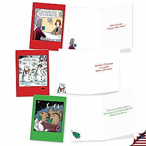 NobleWorks 10 Assorted Box Set Funny Christmas Mixed Occasions Greeting Cards w/5 x 7 Inch Envelopes (10 Designs, 1 Each) A Coverly Christmas A5554XXG-B1x10