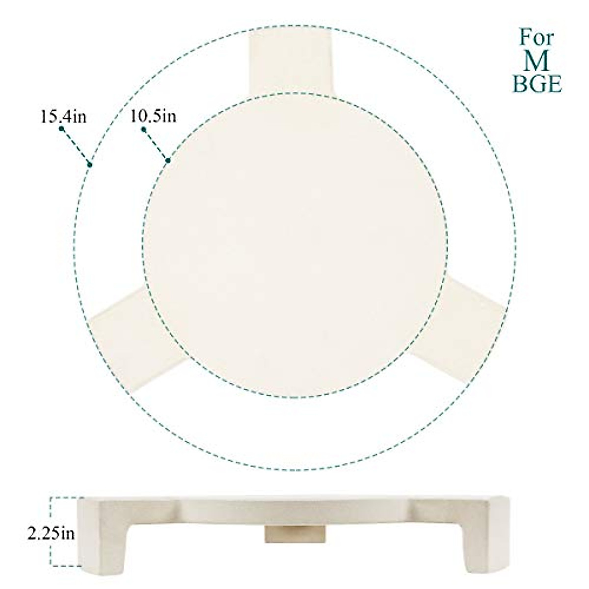 KAMaster Plate Setter Heat Deflector for Medium Big Green Egg,Ceramic Pizza Stone Smoking Stone Big Green Egg ConvEGGtor Accessories Heat Plate Replacement for Kamado Grill