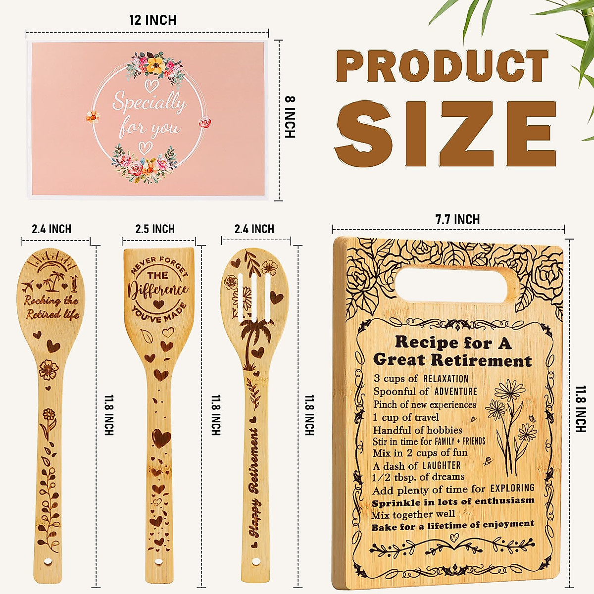 Retirement Gifts for Women Men, Going Away Gift Leaving Gift Farewell Gift for Coworker Colleague Boss Leader Friends, Gifts for Mom Grandma Teachers Nurse, Retired Kitchen Gift- Cutting Board Set