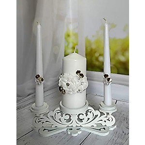 Unity Candle Holder-Unity Candle Stand-Unity Candle-Pillar Candle Holder-Wedding Gift -Ceremony Decoration-Wedding Centerpiece (Big)