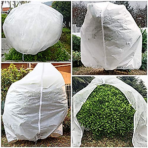 REMIAWY Plant Covers Freeze Protection Frost Blanket for Plants Tree Blanket Cover Shrub Covers Jacket with Zipper Drawstring, Frost Cover for Animal Protection (85”X75” Shrub Jacket 2 oz/sq yd)
