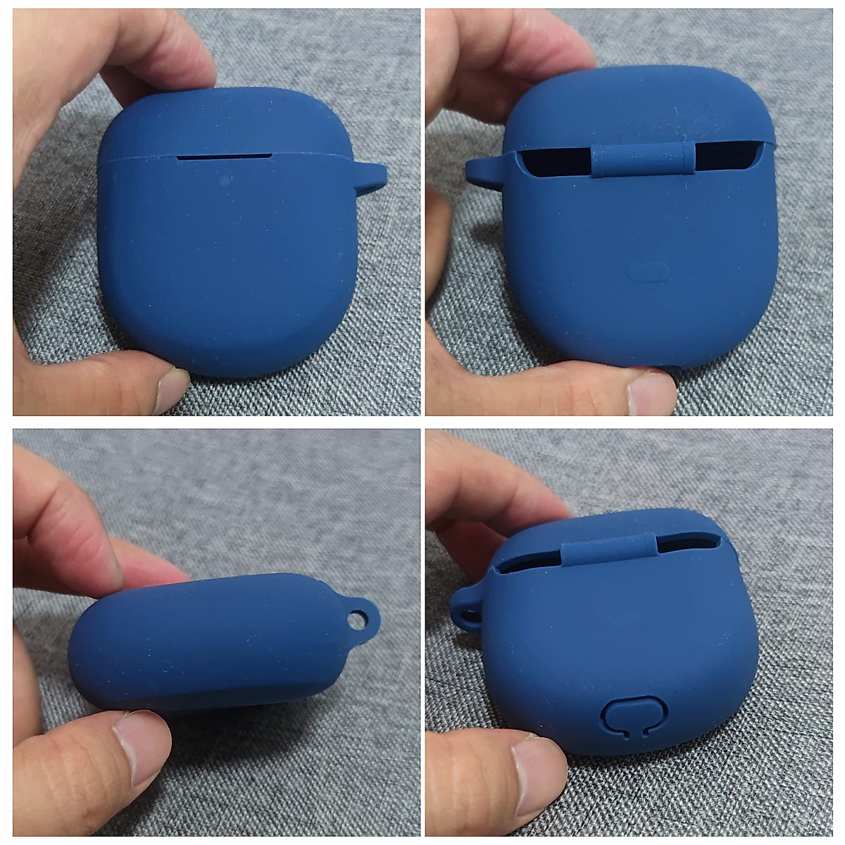 2 Pack DAYJOY Soft Silicone Protective Case Cover Compatible with New Bose QuietComfort Earbuds II/QuietComfort Ultra Headphones Earbuds, Protective Skin Sleeve with carabiner (black+blue)