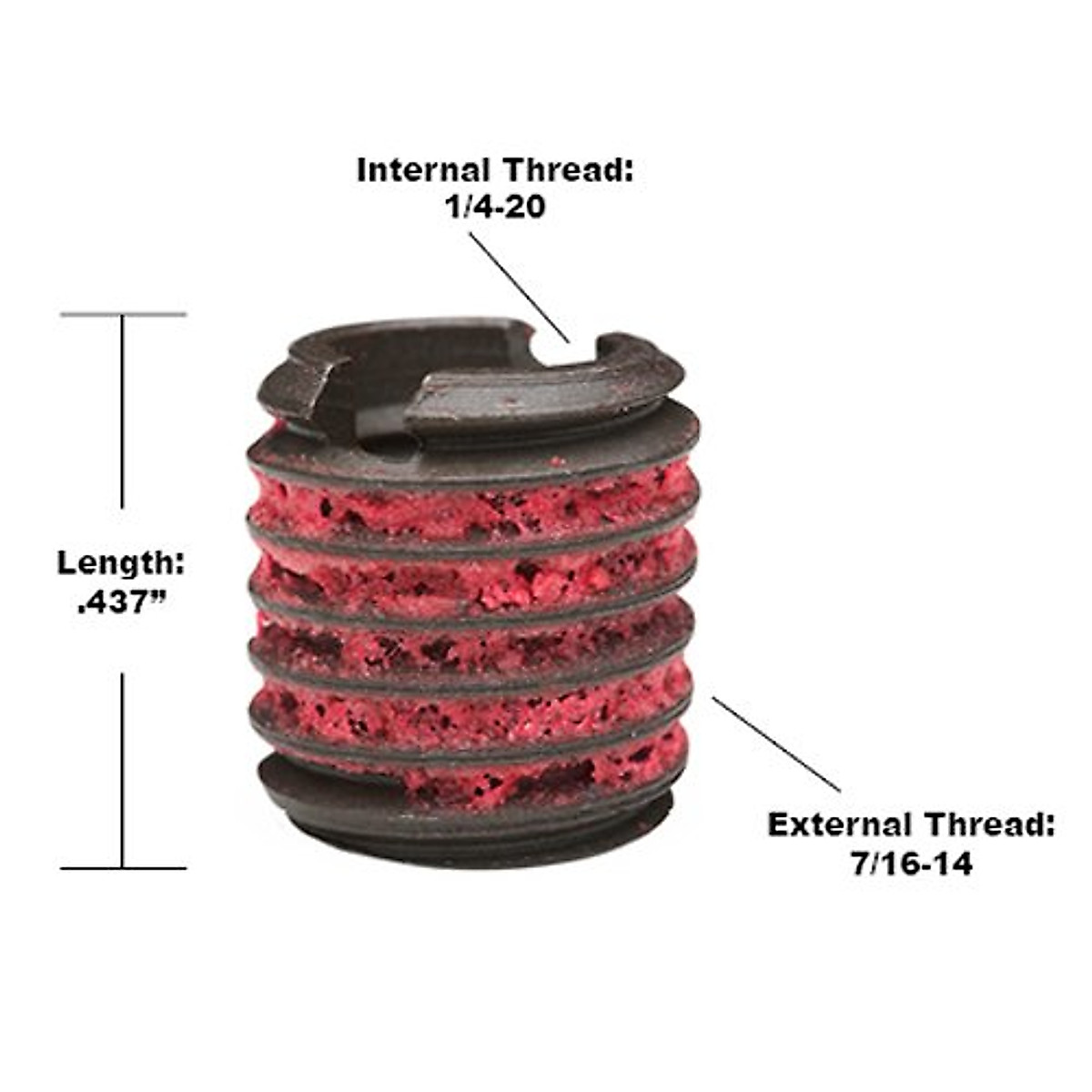 E-Z LOK EZ-329-4 Threaded Inserts for Metal, 1/4-20 Installation Kit, Steel, Black Oxide